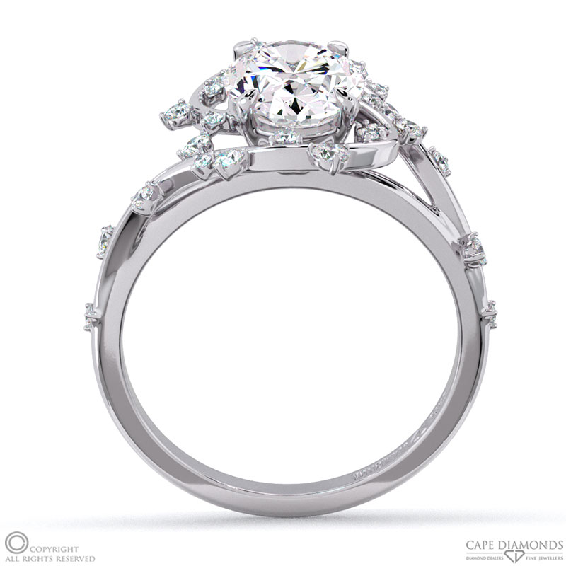 Moissanite Milky Way Star Oval Engagement Ring White Gold | Cape Diamonds